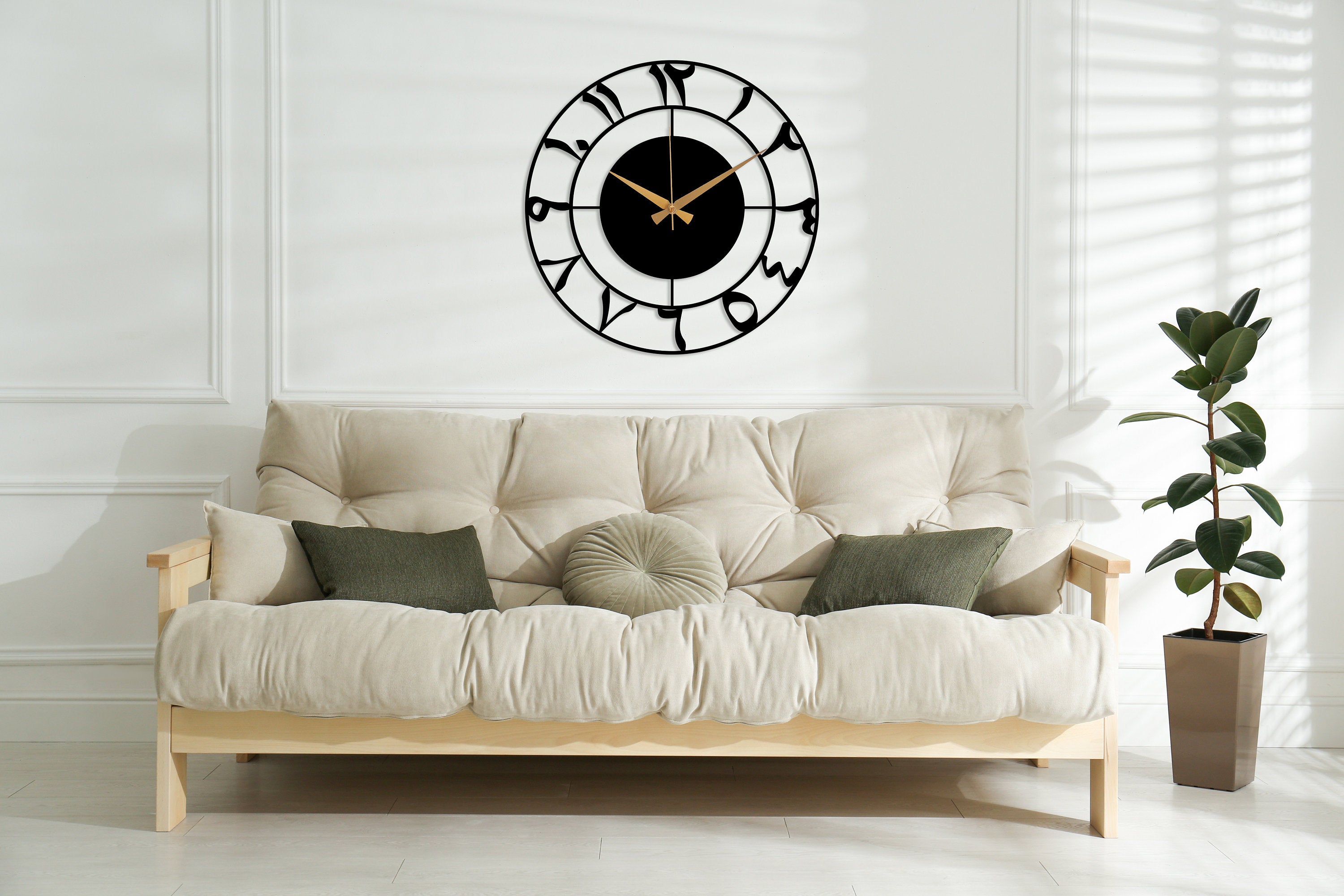 Metal Arabic Numbers Wall Clock – auromin.in