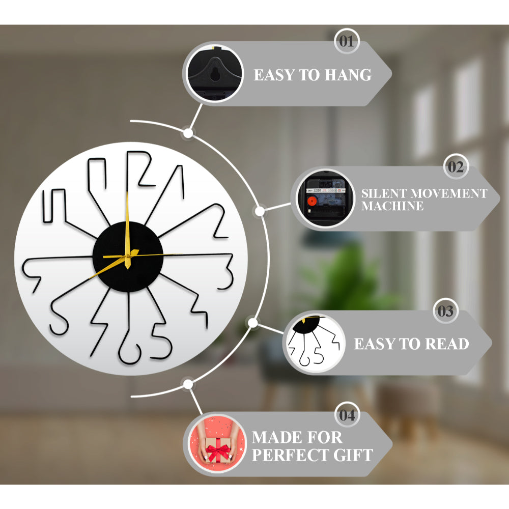 Metal Vintage Line Wall Clock – auromin.in