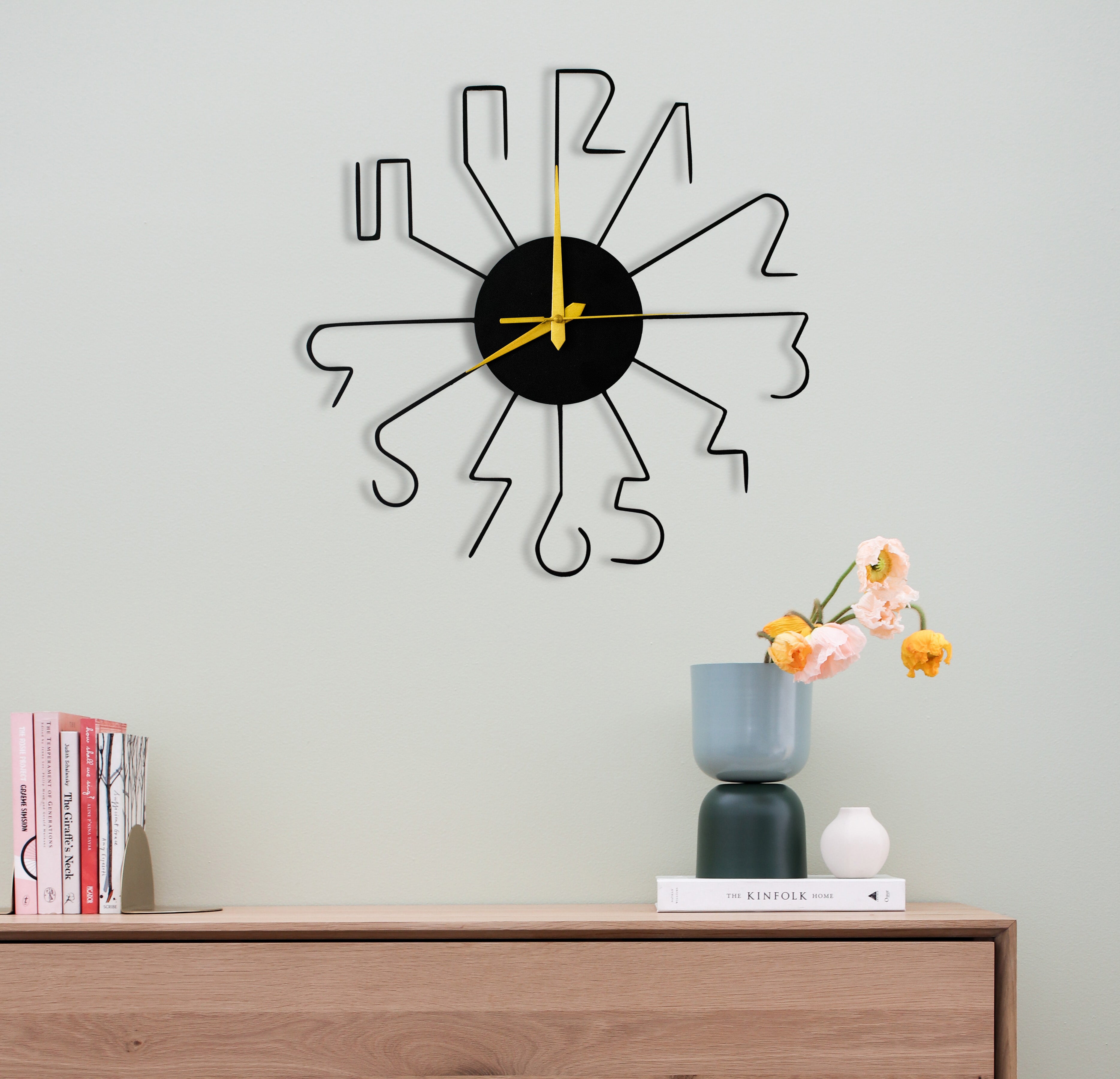 Metal Vintage Line Wall Clock – auromin.in